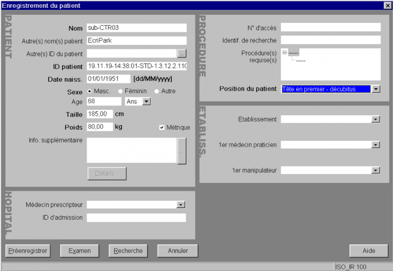 Preparation of the MRI console – Centre IRM – INT